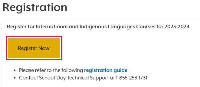 Support Centre | Peel International Languages Registration Application Process